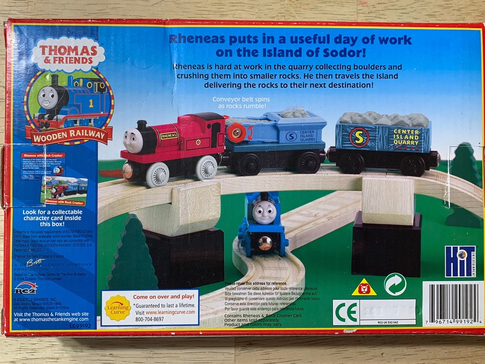Thomas Wooden Railway 2004 Rheneas with Rocker Crusher Cars - NIB | eBay
