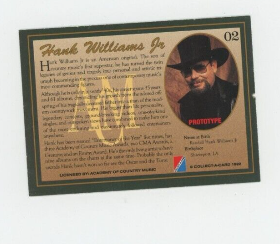 HANK WILLIAMS Jr. Hunting 1992 Trading Card #02🤠Bocephus | eBay