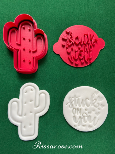 Valentine's cookie cutter stuck on you cactus cookie cutter Fondant ...
