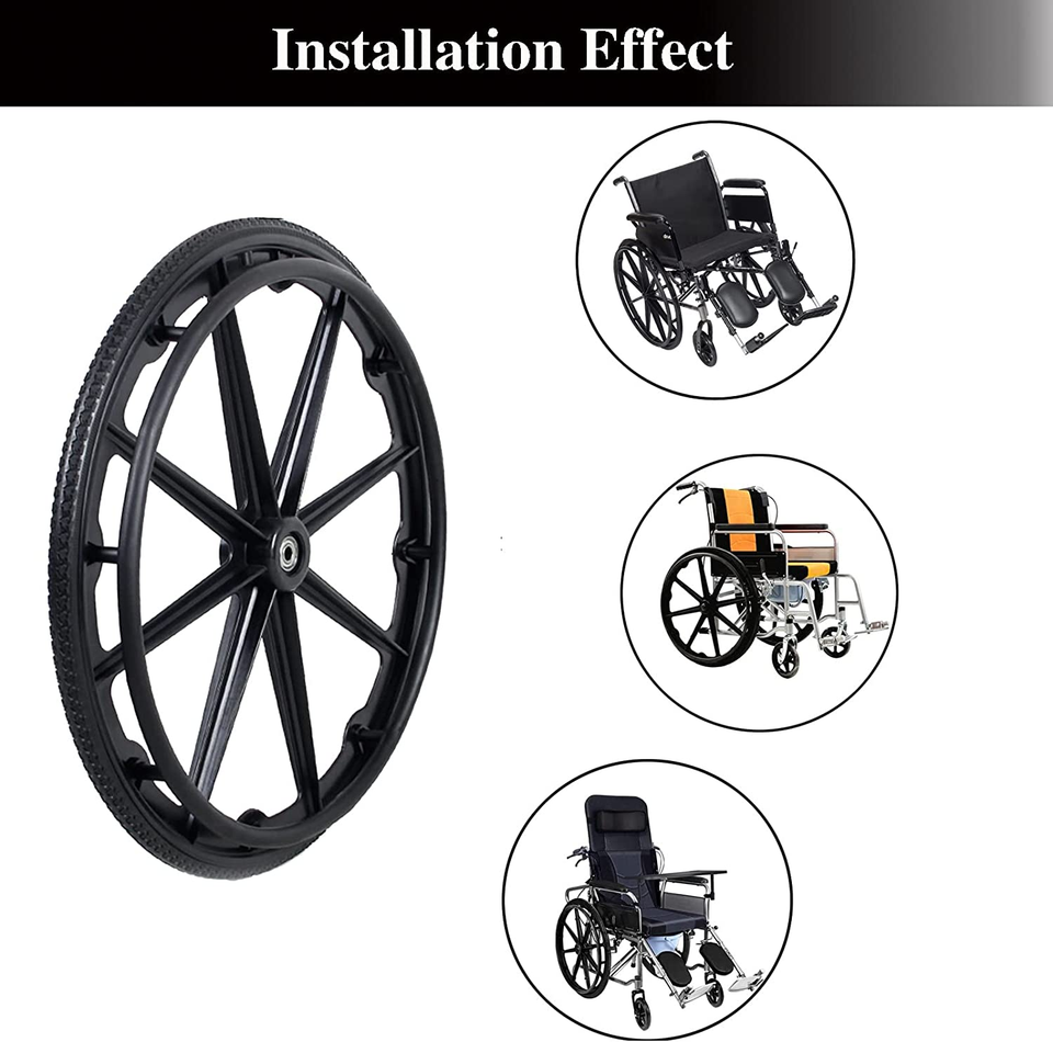 Wheelchair Wheel Parts 24 Inch, Wheelchair Wheel with Bearings and Hand ...
