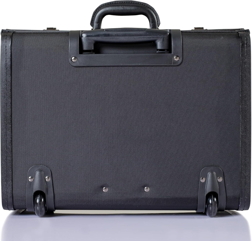 19 Wheeled Briefcase Rolling Case Sales Sample Pilot Lawyer Attache | eBay