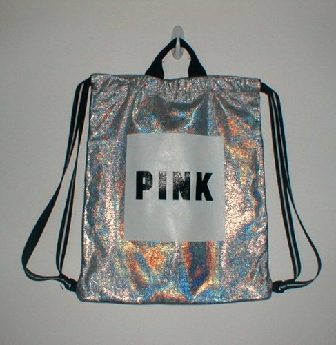 VICTORIA'S SECRET "PINK" IRIDESCENT DRAWSTRING BACKPACK BAG | eBay