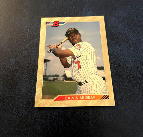 1992 Bowman Baseball Calvin Murray Gold Foil Rookie Card #652 Set Break ...