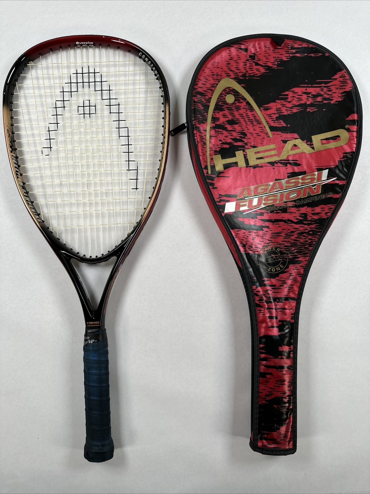 HEAD AGASSI FUSION Graphite Tennis Racket Racquet 4 1/2 GRIP Oversize W ...