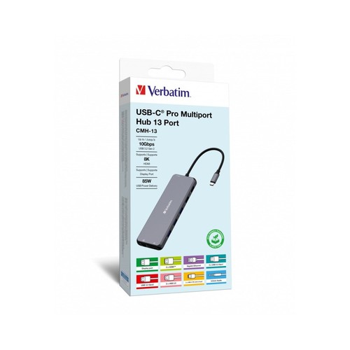 Verbatim 32153 VERBATIM USB-C 13 MULTIPORT HUB PRO MULTIPORT HUB CMH 13 ...