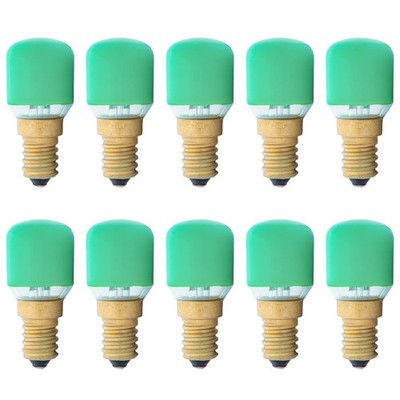 10 X Leuci Light Bulbs T25 Tube 25W E14 Dimmable Lamps 25 Watt Green ...
