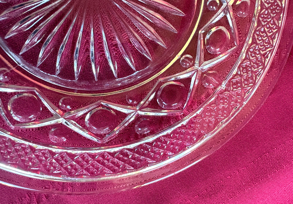 Set of 6 Vintage Imperial Glass Cape Cod Clear Glass Salad, Dessert ...