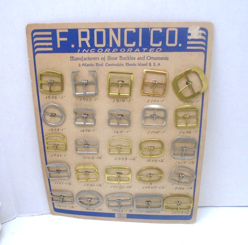 Rare HTF Vintage F RONCI Co 25 Shoe Buckles Salesman Sample Card ...