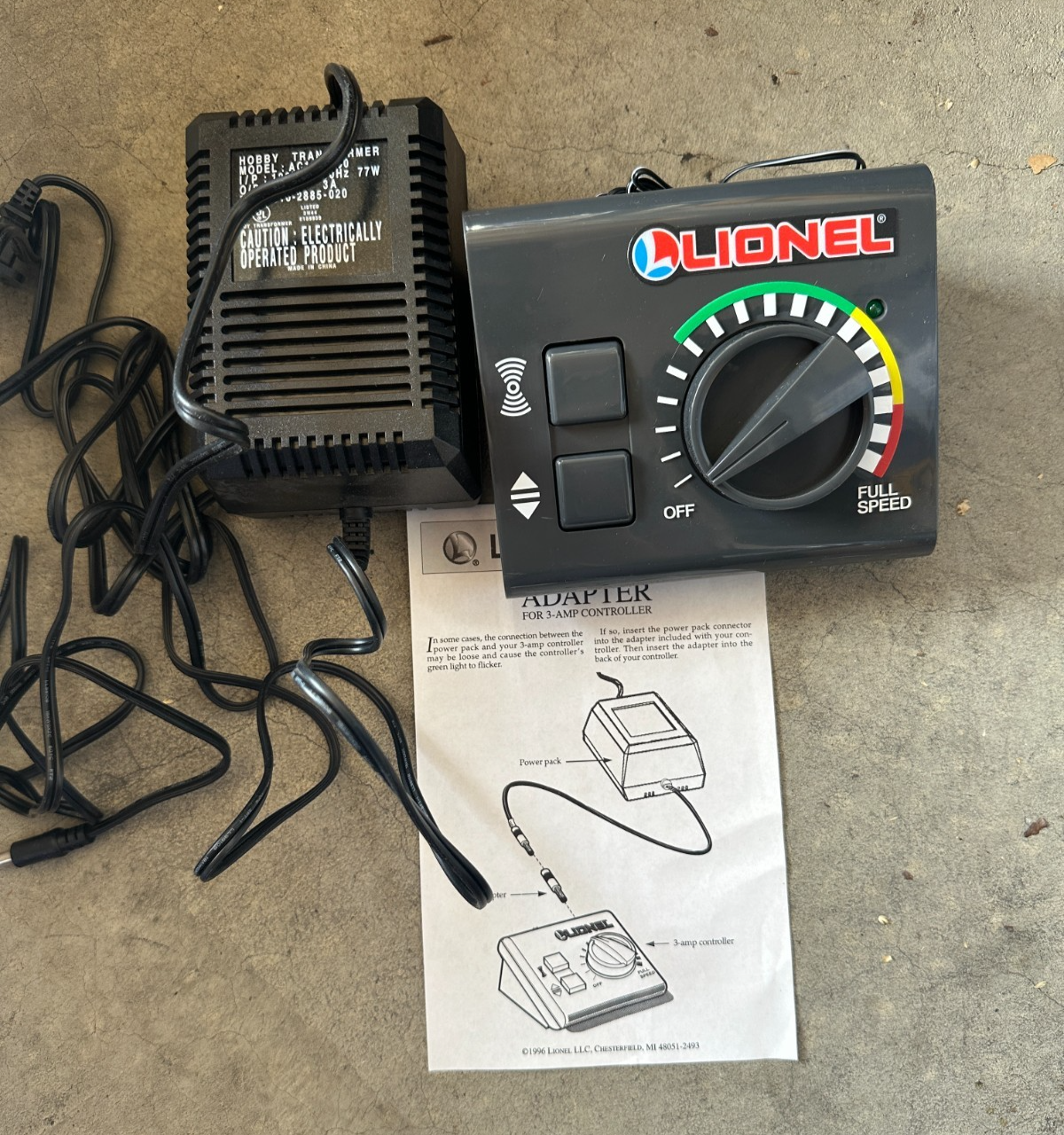 Lionel AC1803000 O Hobby Train Transformer 77W w/ Speed Controller EX ...