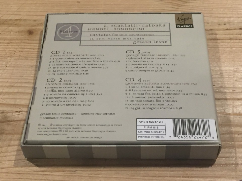GERARD LESNE Cantatas for Solo Countertenor VIRGIN CLASSICS 4 CD BOX ...