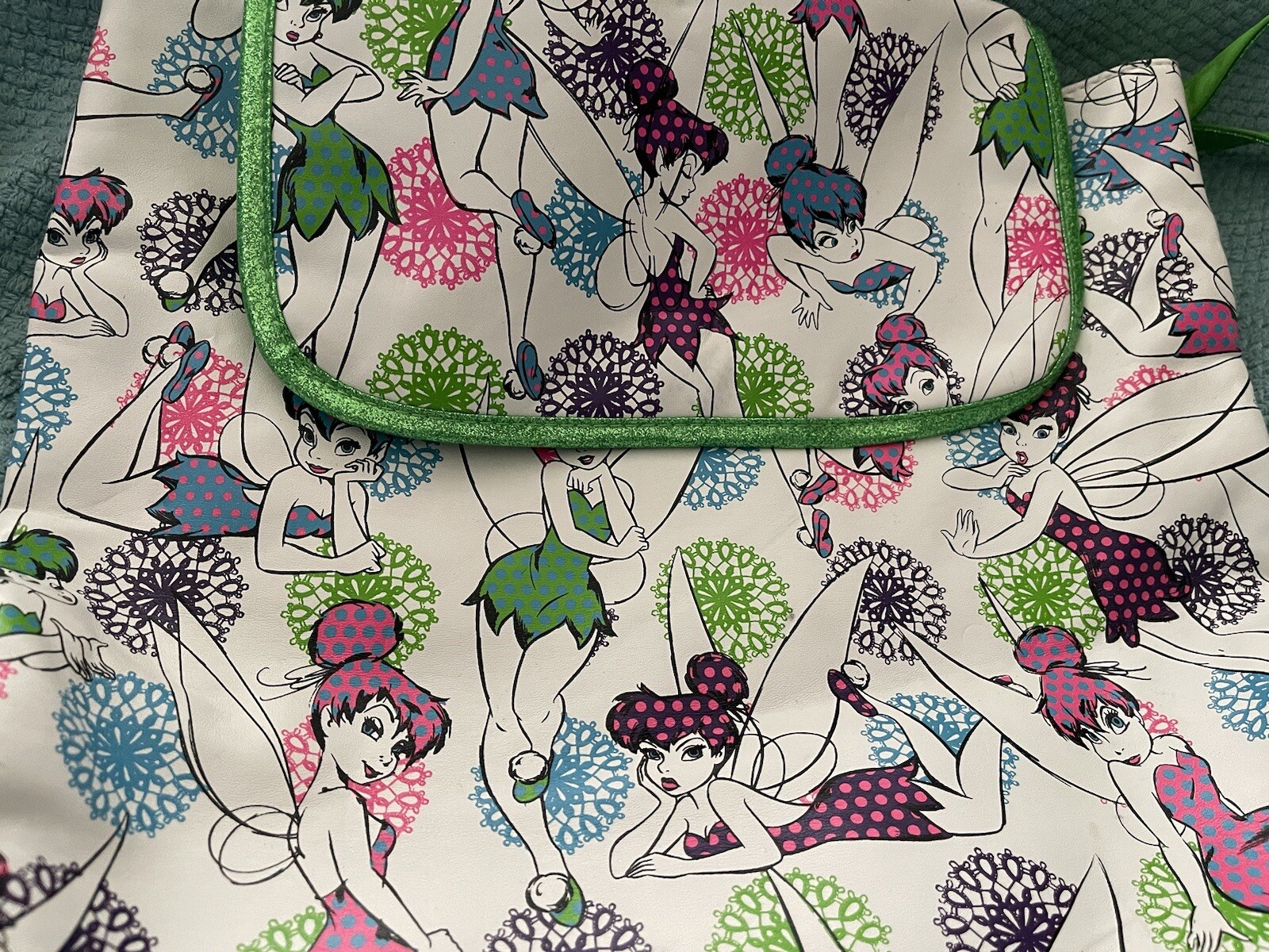 Disney Tinker Bell Backpack Green Glitter Tink Theme Parks | eBay