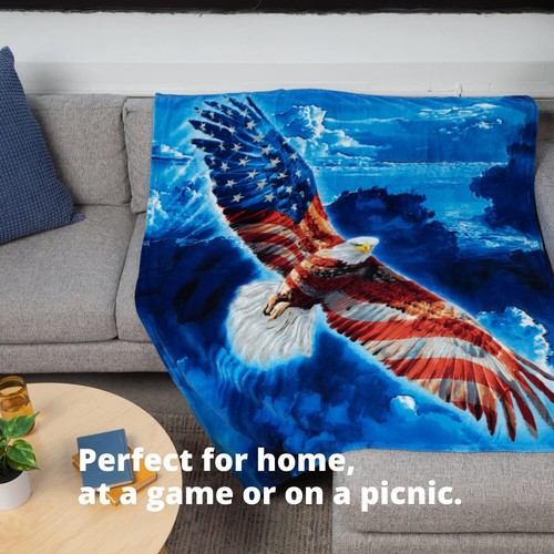 American Eagle Fleece Blanket for Bed, 50" x 60" Eagle Fleece Throw ...