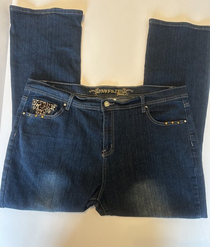 No Fuze Bootcut Jeans Plus Size 22 Womens Medium Wash Blue Leopard ...