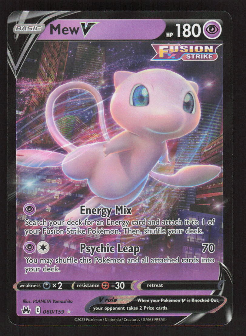 2023 CROWN ZENITH MEW V 060/159 MINT ULTRA RARE POKEMON | eBay