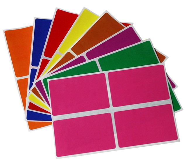 Rectangular Color Coded 3x2" Stickers Moving Organizing 7.5cm X 5cm ...