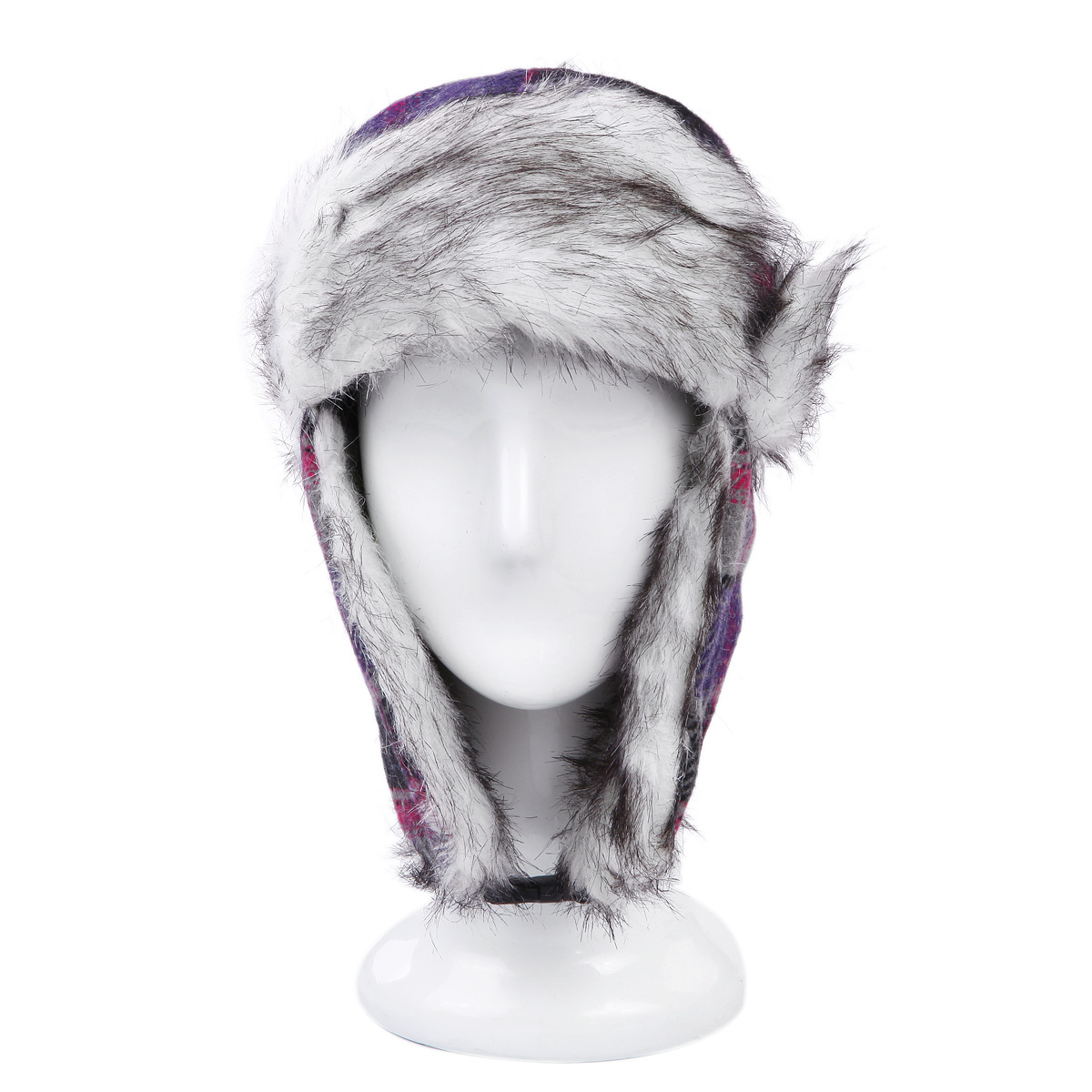 Warm Winter Plaid Faux Fur Trapper Ski Snowboard Hunter Hat - Diff ...