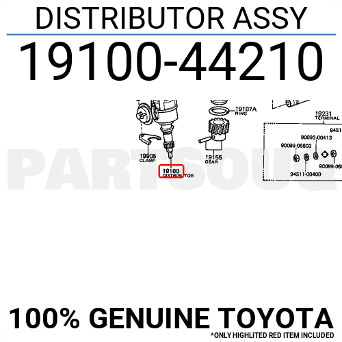 1910044210 Genuine Toyota DISTRIBUTOR ASSY 19100-44210 | eBay