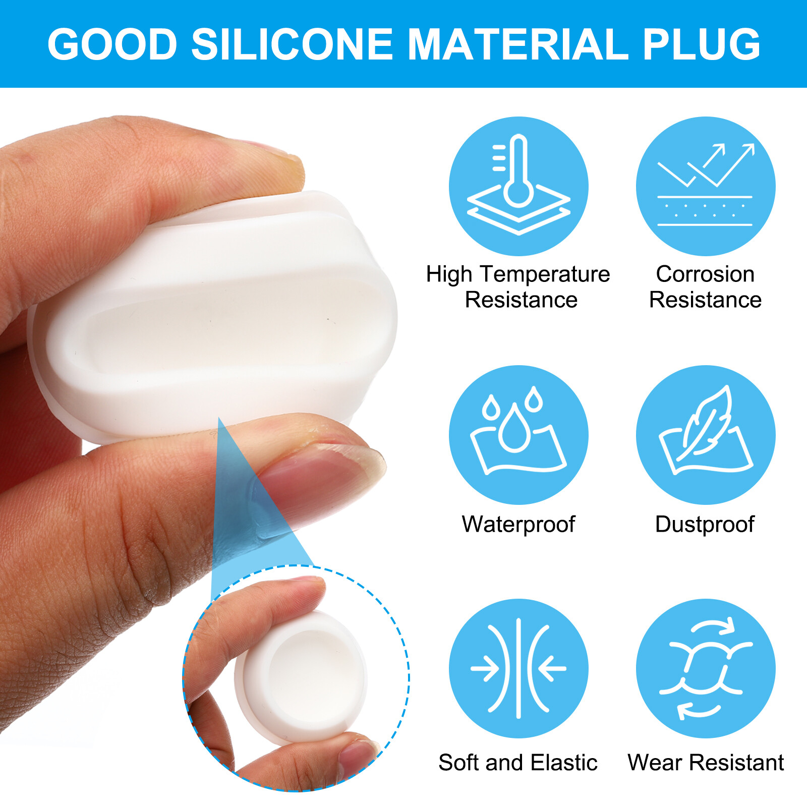 3mm Diameter Silicone Round Snap, 30 Pcs Furniture Hole Plug, Black | eBay