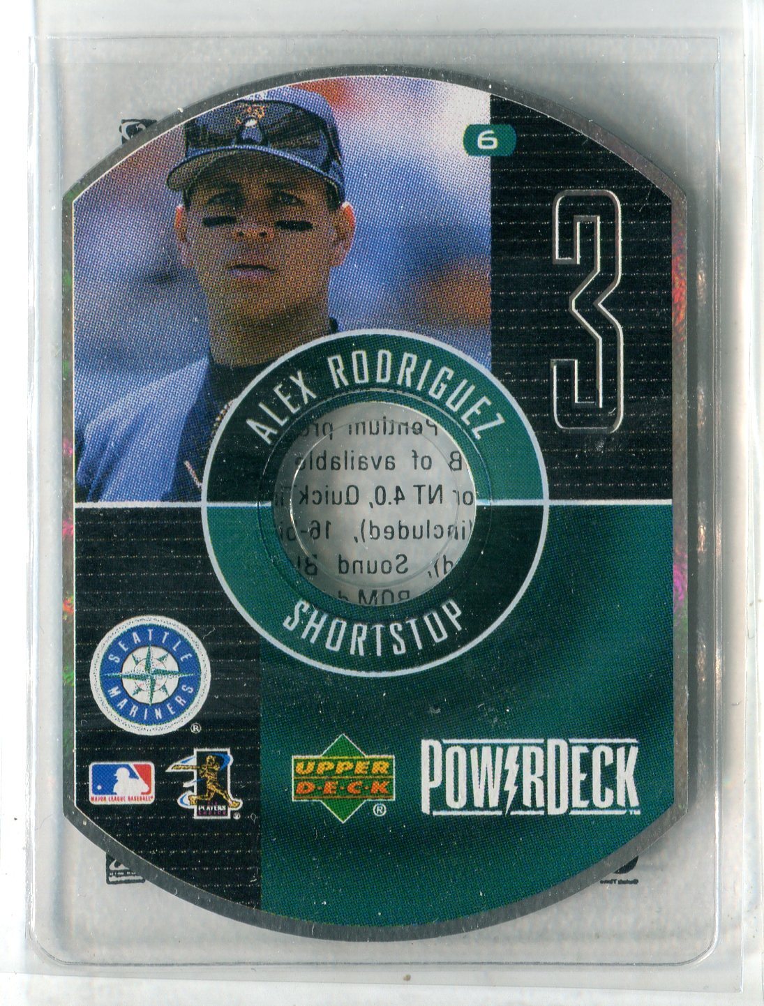1999 UD Upper Deck Powerdeck Alex Rodriguez #6 REAL CD ROM INSERT ...