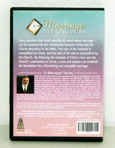 Marriage Meeting 2016 Keith & Phyllis Moore 3 Message Series Audio CD ...