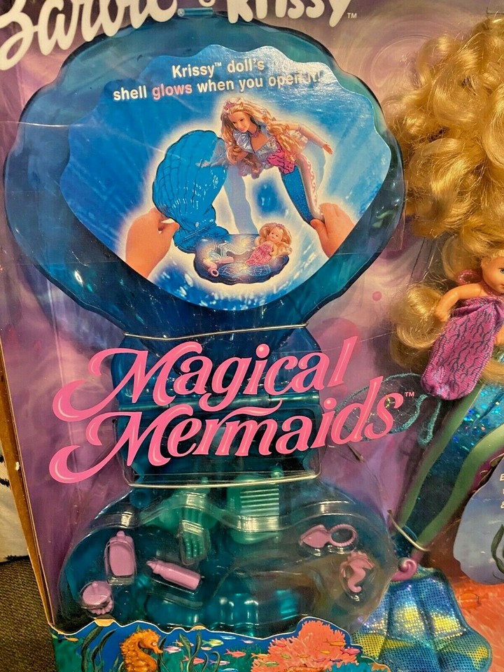 Magical Mermaid Barbie & Krissy Doll Set 2000 CAUCASIAN BLONDE SHELL ...