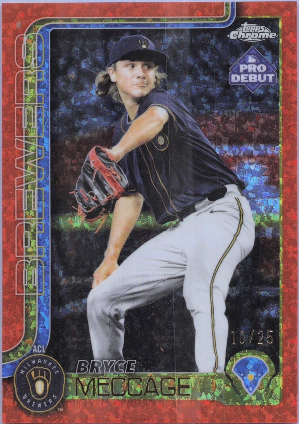 2025 Topps Pro Debut Chrome Bryce Meccage Pdc 38 Orange Mini Diamond