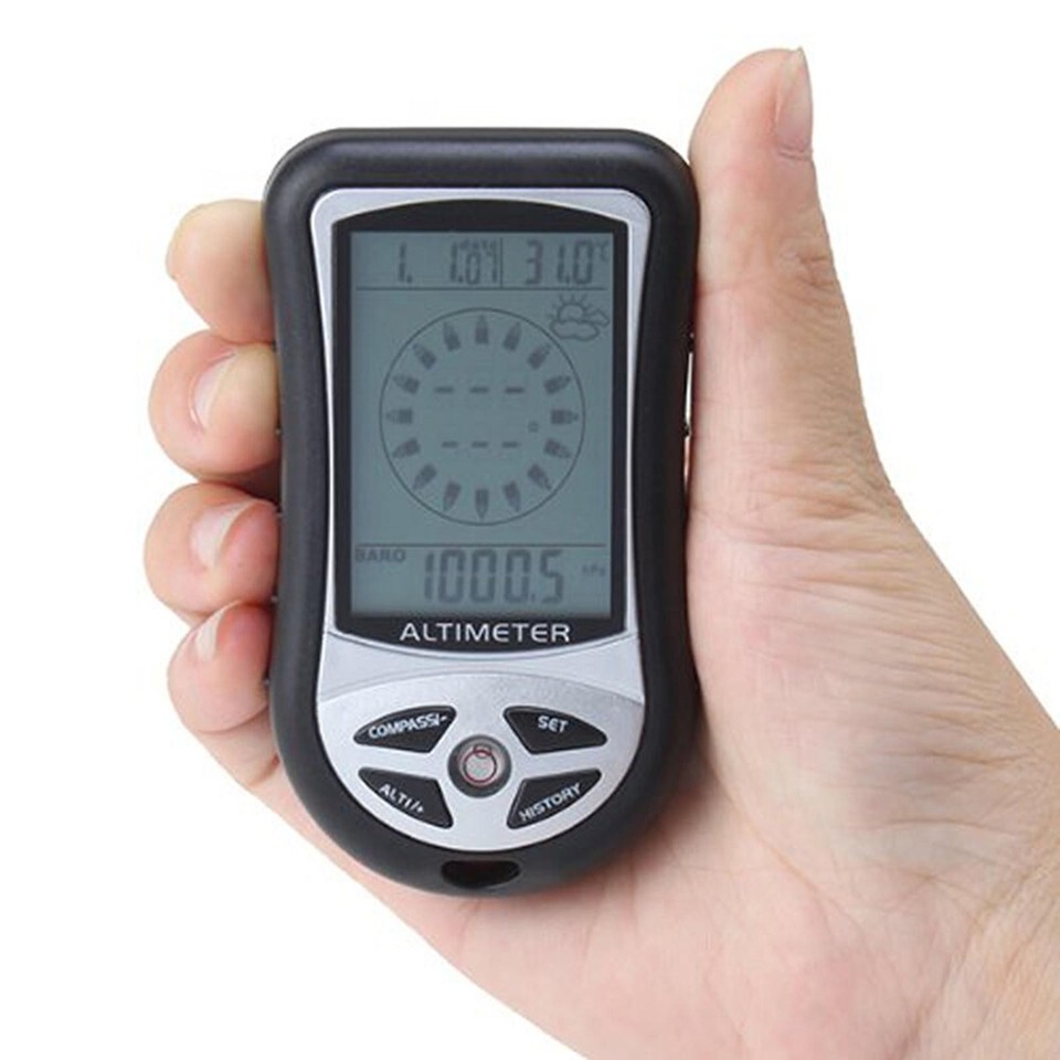 Hiking Handheld LED Digital 8 in 1 Compass Altimeter Barometer ...