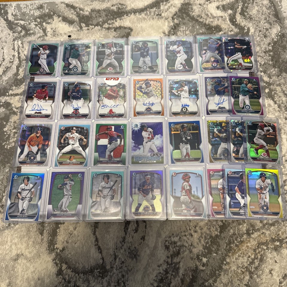 2023 Bowman Chrome & Paper Color 30 Card Lot #'d Refractor, Auto, 1sts ...