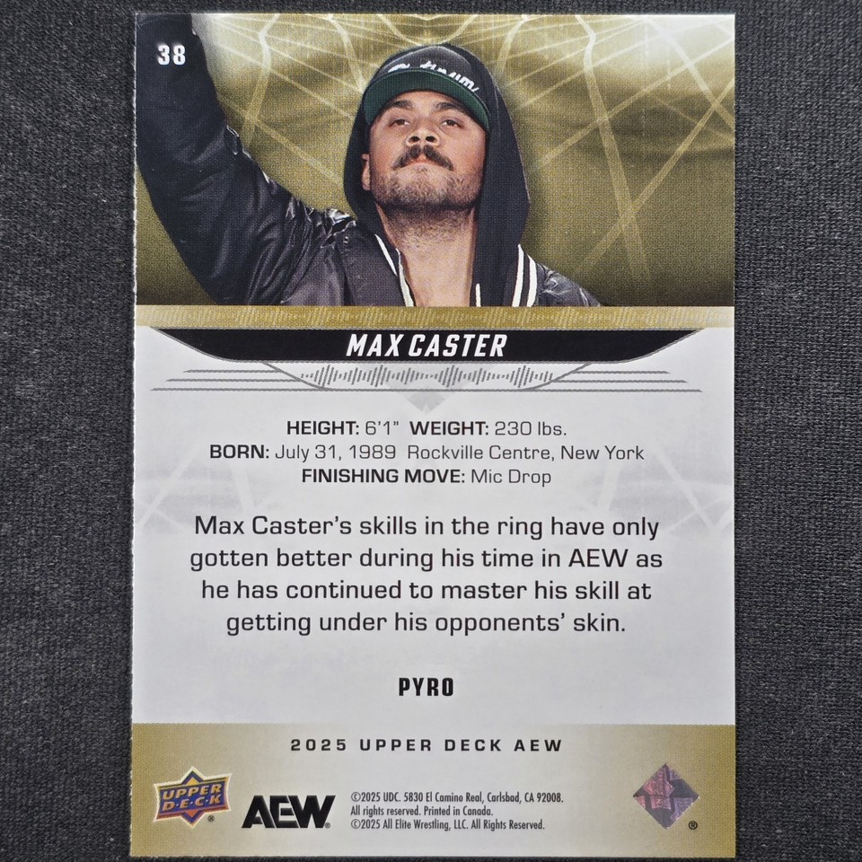 2025 Upper Deck AEW All Elite Wrestling Pyro Max Caster | eBay