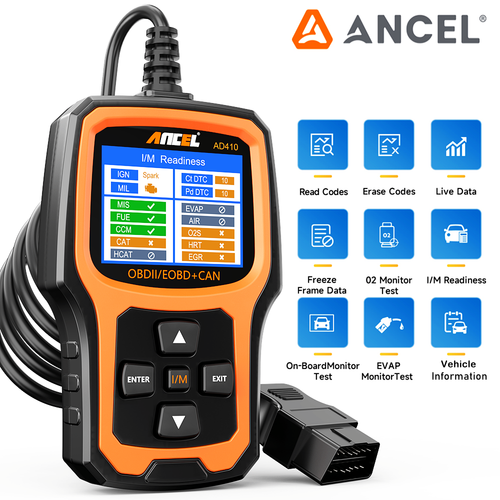 ANCEL AD410 OBD2 Code Reader Car Scanner Turn Engine Light Off ...