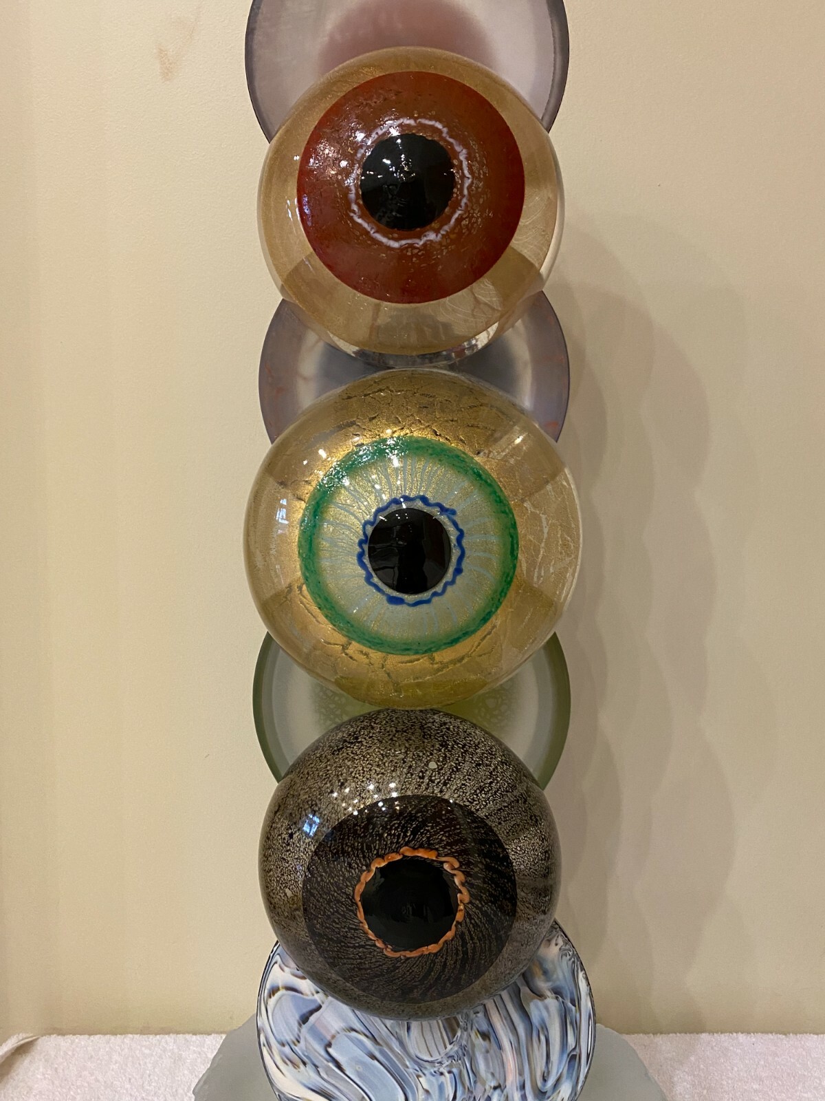 MAGNIFICENT ITALIAN MURANO EYE GLASS SCULPTURE BY PINO SIGNORETTO ...