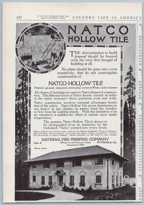 1914 National Fire Proofing Vintage Ad Natco Hollow Tile Home Building ...