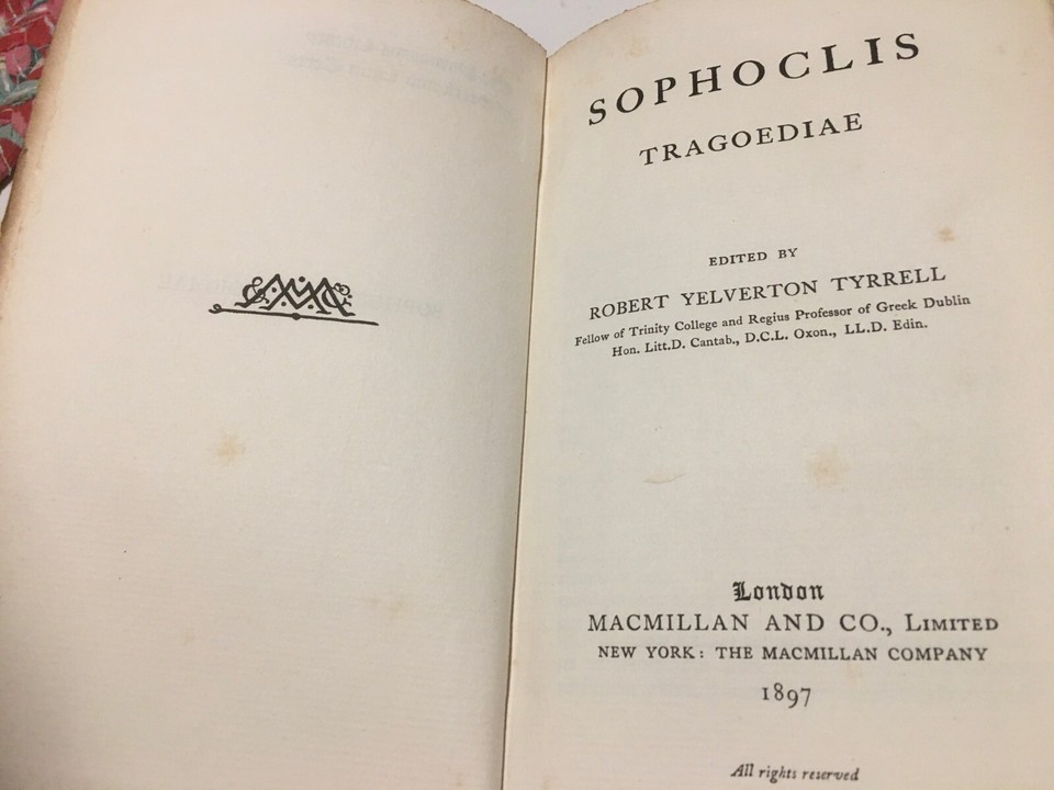 Sophocles The Parnassus Library of Greek and Latin Texts 1897 Uncut ...