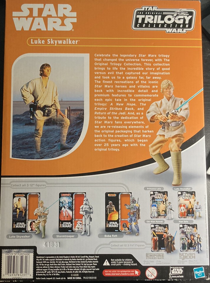 Luke Skywalker 12 inch Trilogy collection 2004 IN BOX | eBay