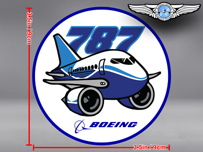 BOEING 787 B787 PUDGY STYLE ROUND DECAL / STICKER | eBay