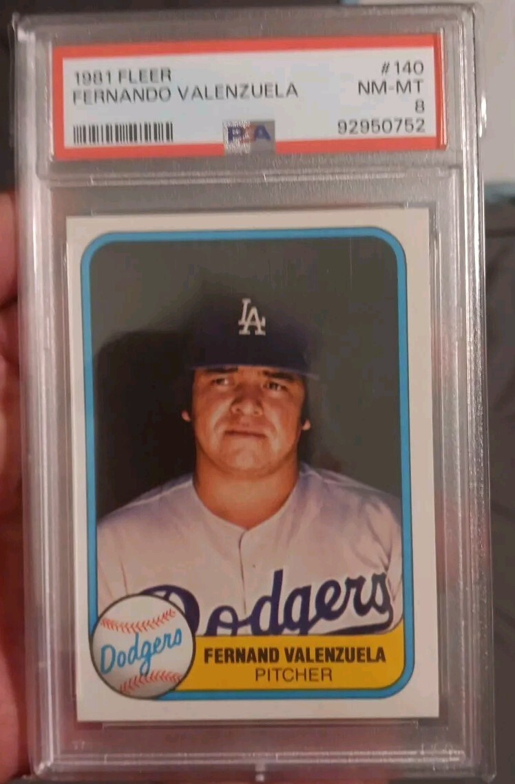1981 Fleer #140 Fernando Valenzuela Rookie Card PSA 8 NM-MT LA Dodgers ...