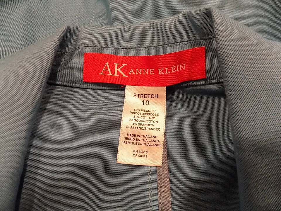 NWT AK ANNE KLEIN Oasis Blue Button Blazer Women Sz 10 (68) | eBay