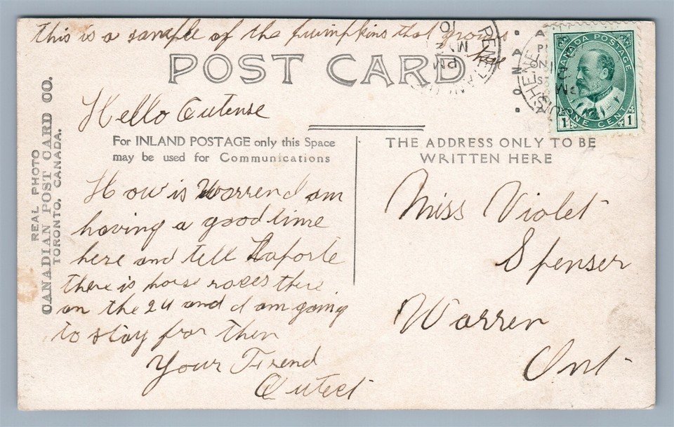 EXAGGERATED CANADA PUMPKIN ANTIQUE REAL PHOTO POSTCARD RPPC montage ...