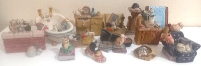 Peter Fagan - 13x Cat Figurine/Ornaments - 1980s, See Description | eBay