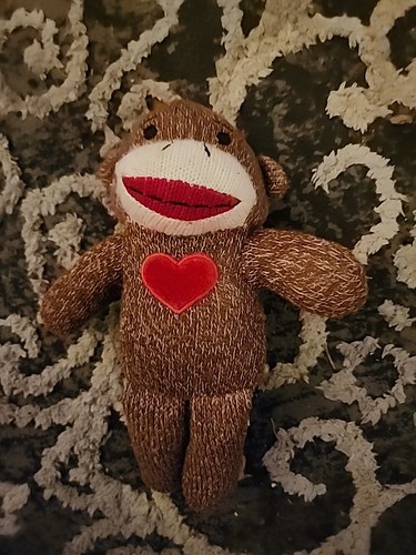 Dan Dee Sock Monkey 10" Plush Stuffed Animal Doll Red Heart Valentine ...