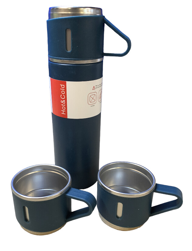 Chistmas Gift 500ml Flask Gift Set Stainless Steel Travel Mug & 3 Cups ...