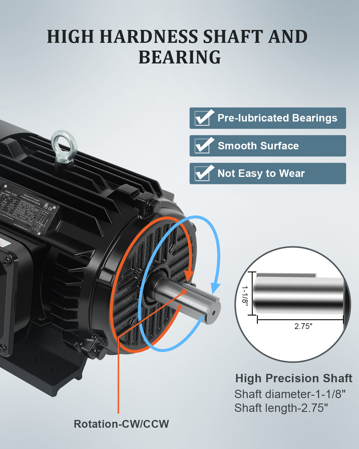 Electric General Purpose Motor 3 Phase 5HP 184T Frame 1480/1770 RPM 230 ...