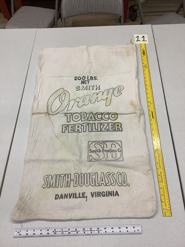Rare Vtg. Smith-Douglas Co. Fertilizer Sack Danville, VA, Double Sided ...