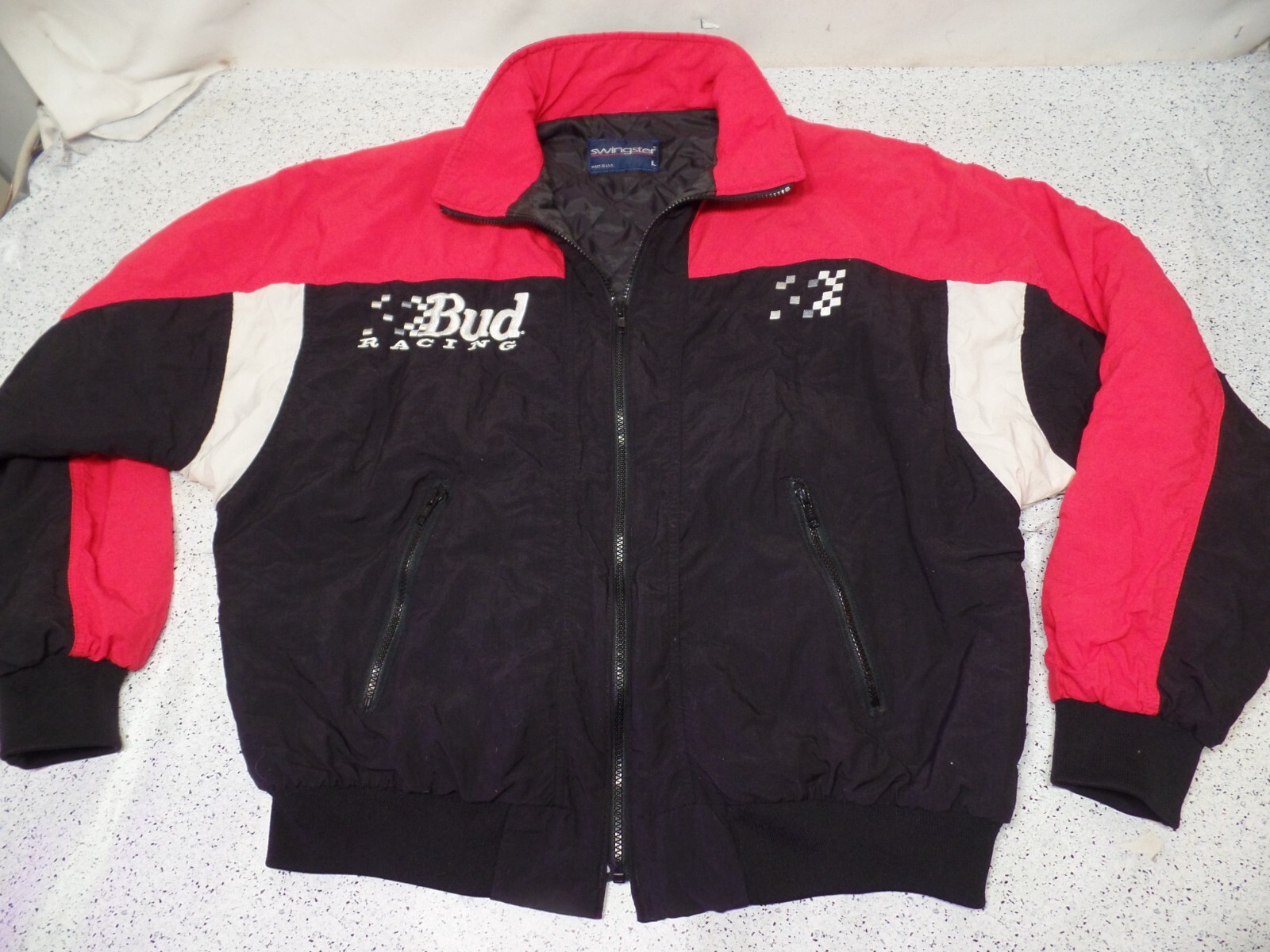 Vintage Swingster Budweiser Beer BUD Racing Team Jack… - Gem