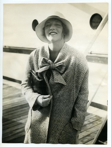 L'actrice américaine Helen Flint à bord du paquebot Conte Biancamano ...