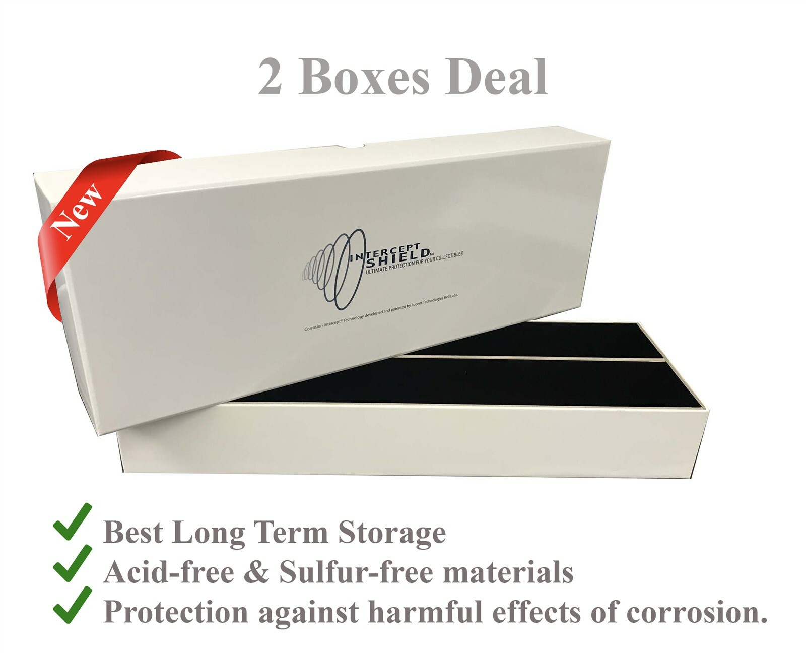 2 New 2x2 Coin Protection Boxes Intercept Shield Double Row Archival ...