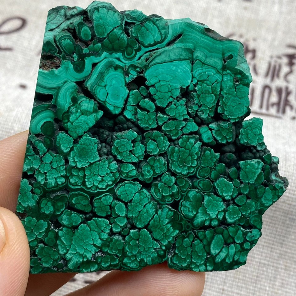 55g Natural glossy Malachite transparent cluster rough mineral sample ...