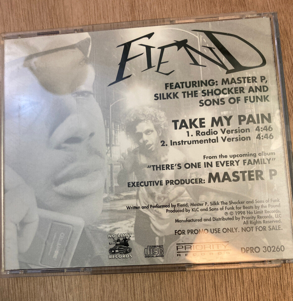 RARE RAP CD SINGLE - FIEND Take My Pain PROMO Master P No Limit Mint ...