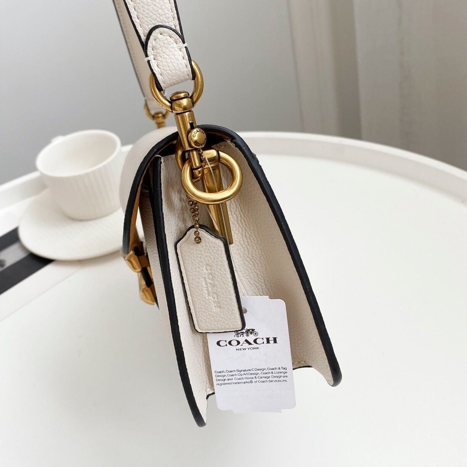 COACH 73995 Tabby Shoulder Bag White Leather Crossbody Shoulder Hand ...