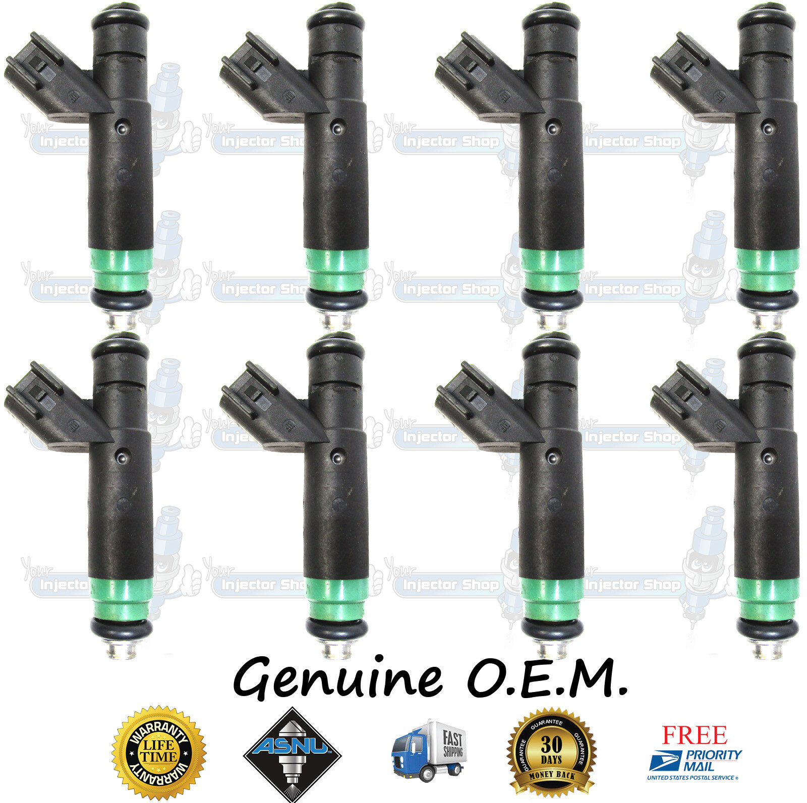 Reman GENUINE OEM Mopar 8x Fuel Injectors 53032704AB 2004-2007 4.7L ...